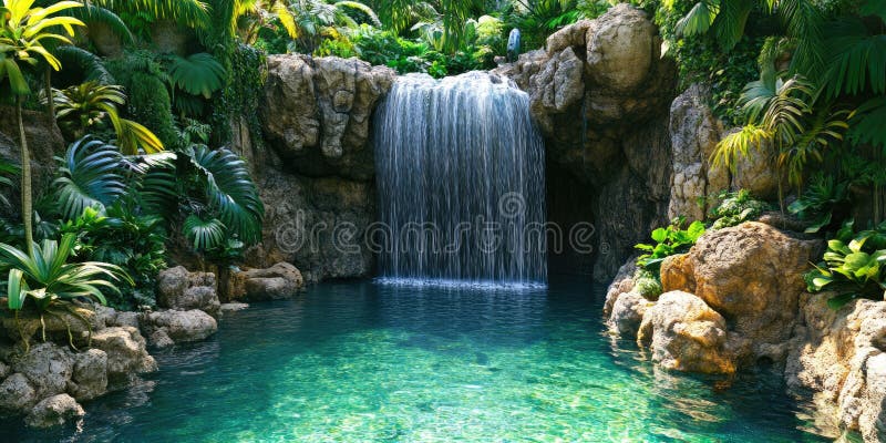 Hidden Waterfall Cascading into a Clear Pool for Nature, Exploration ...