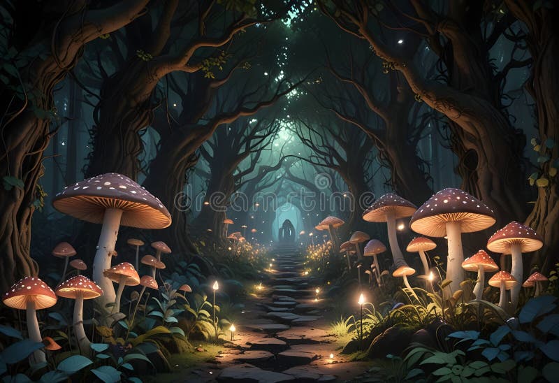 A Hidden Waterfall Deep in an Enchanted Forest, Where the Water Glows ...