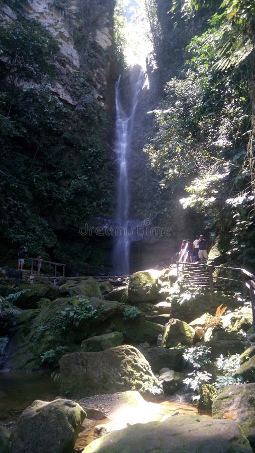 Hidden waterfall stock photo. Image of mica, people - 110775682