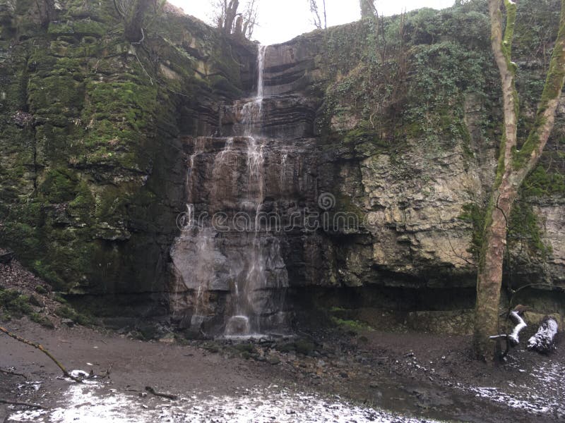 Hidden Waterfall Swallet Derbyshire Stock Photo - Image of waterfall ...