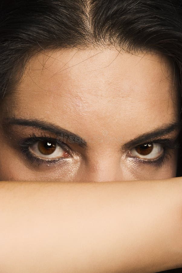 Hidden woman stock photo. Image of hidden, headshot, cover - 10720502