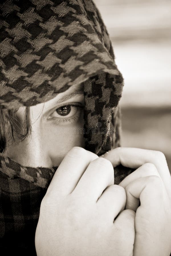 Hidden woman on veil stock image. Image of females, hiding - 4932489