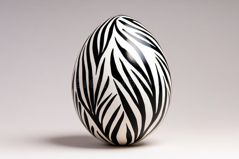 Hidden Zebra Easter Egg Design Elegant Black and White Zebra Striped ...