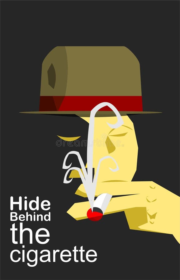 HIde behind the cigarette stock vector. Illustration of colors - 107252169
