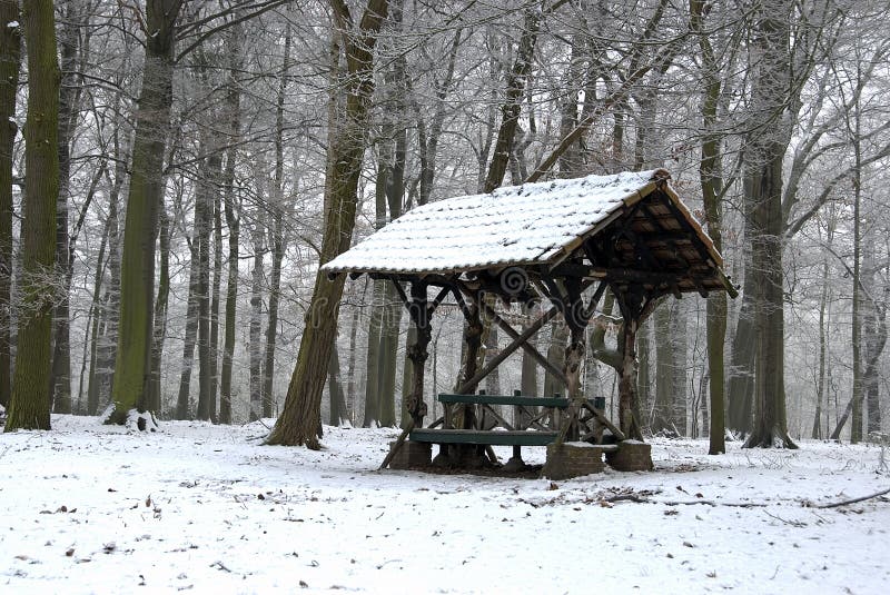 Hide Cabin in Winter stock image. Image of freezing, chilled - 7680321