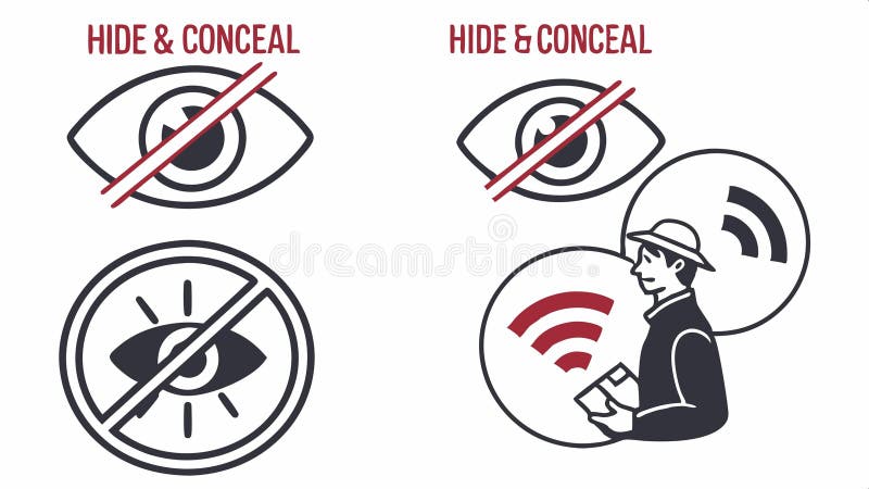 Hide and Conceal Icons, Privacy and Security Symbols Vector Design ...
