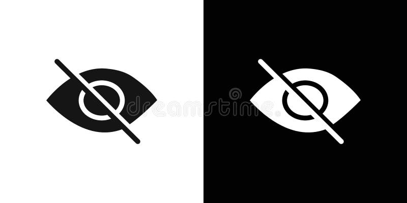 Hide Icon Flat Line Illustration Stock Vector - Illustration of modern ...