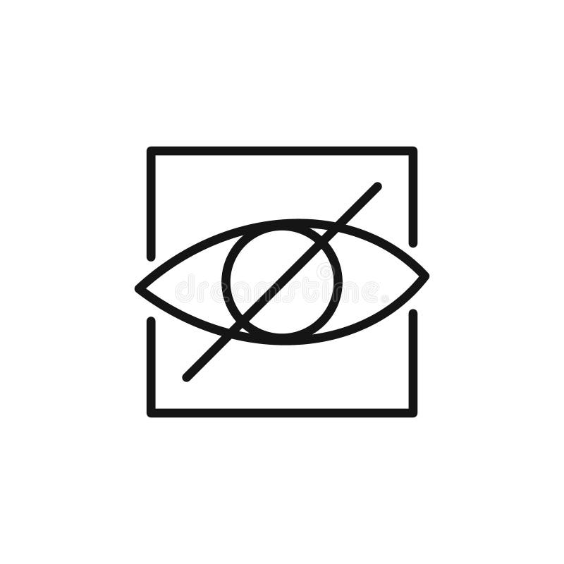 Hide Icon Outline Collection in Black and on White Background Stock ...