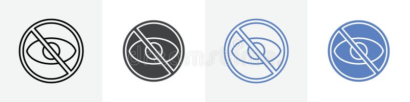 Hide Icon Vector Set Use for Web Ui or App Stock Vector - Illustration ...