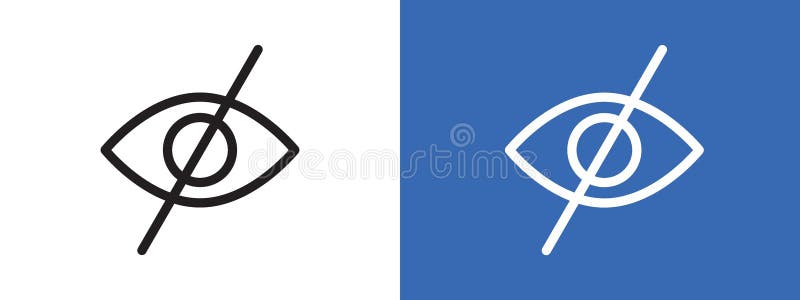 Hide Logo Sign Set Vector Outline Stock Illustration - Illustration of ...