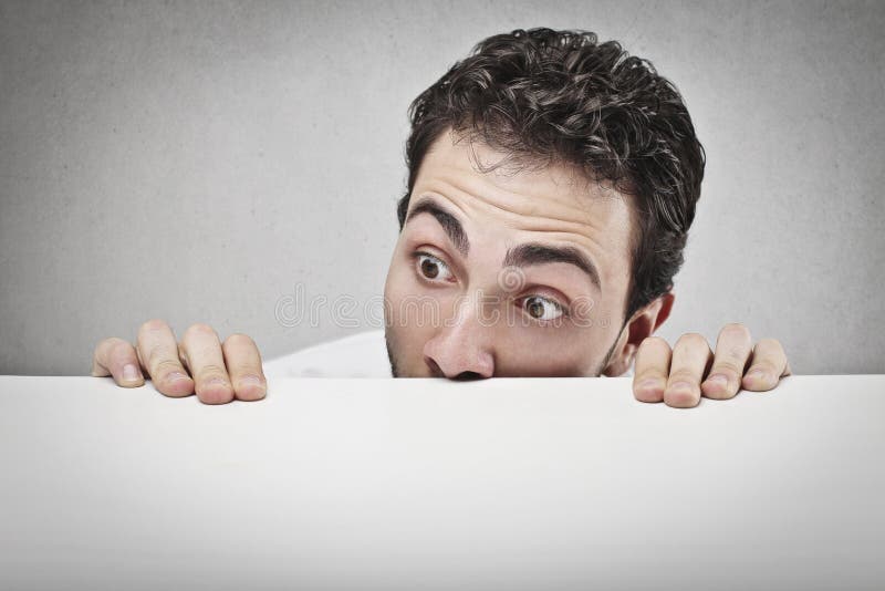 Kid hide himself stock image. Image of lifestyle, portrait - 93880491