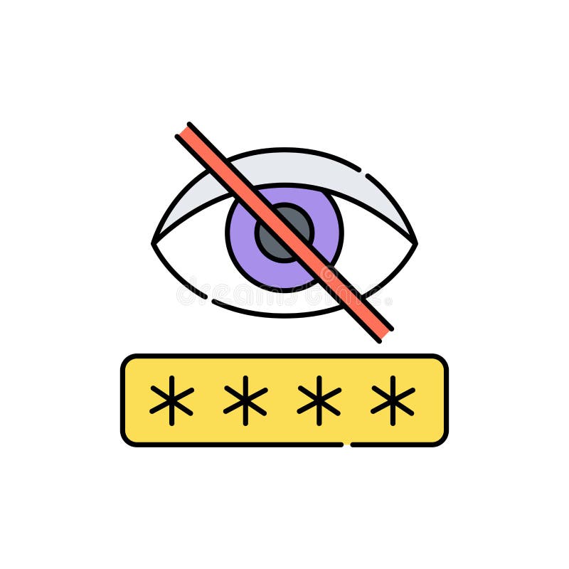 Hide Password Line Icon. Isolated Vector Element. Stock Vector ...