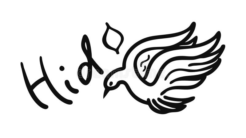 Hide Text with Wing, Mysterious and Elusive Concept, Vector Design ...