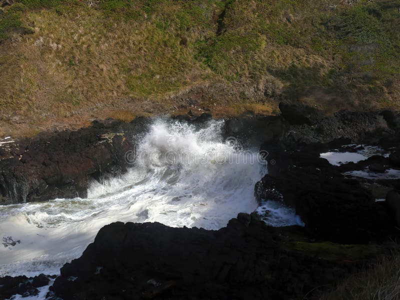 Hide Tide Waves Foam in Devil`s Churn Stock Image - Image of cape ...