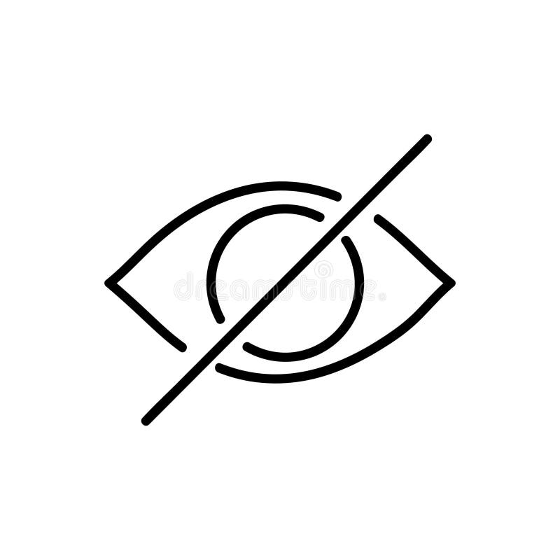 Hide Vector Icon, Outline Style, Isolated on White Background. Stock ...