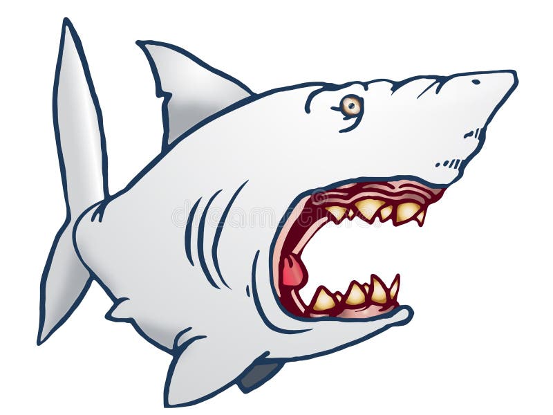 Great White Shark Body on Beck Stock Illustration - Illustration of ...