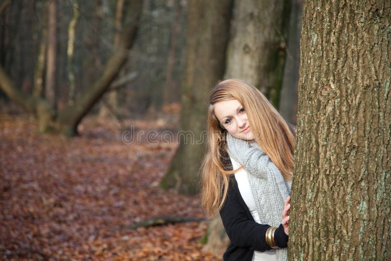 Hiding stock image. Image of cute, happy, leaf, beauty - 17123797