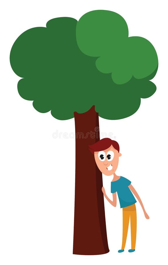 Hiding Behind A Tree Clipart