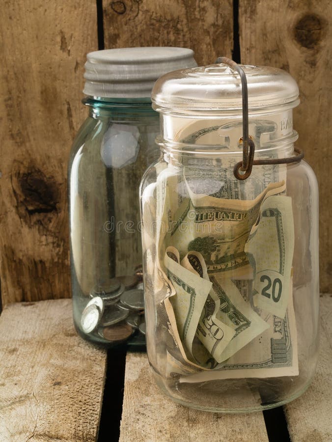 Hiding Money in Mason Jars stock photo. Image of glass - 26592000