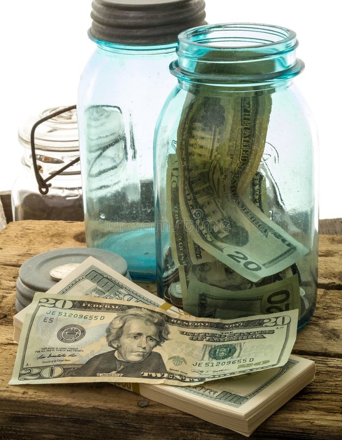 Hiding Money in Mason Jars stock image. Image of glass - 26592103