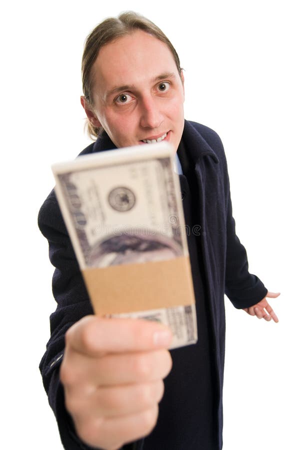 Hier is Uw geld stock afbeelding. Image of mannetje, dollars - 14481325