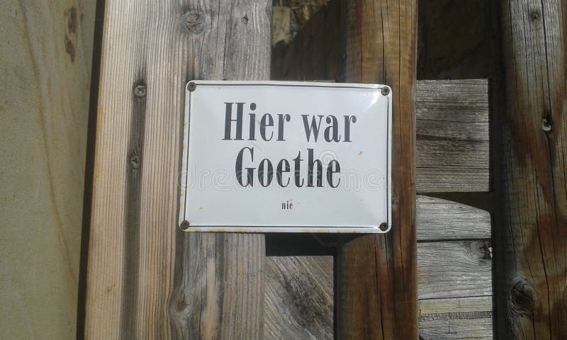 Hier war Goethe stock image. Image of goethe, funny, hier - 74944735