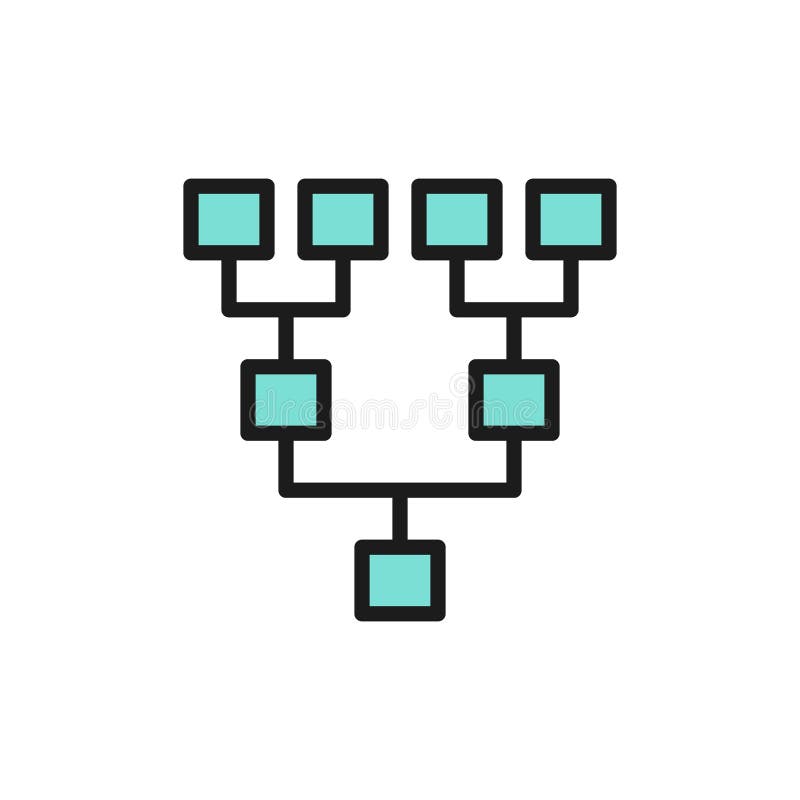 Hierarchical Chart, Player Layout Line Icon. Stock Vector ... Hierarchical Chart, Player Layout Line Icon. Stock Vector ...