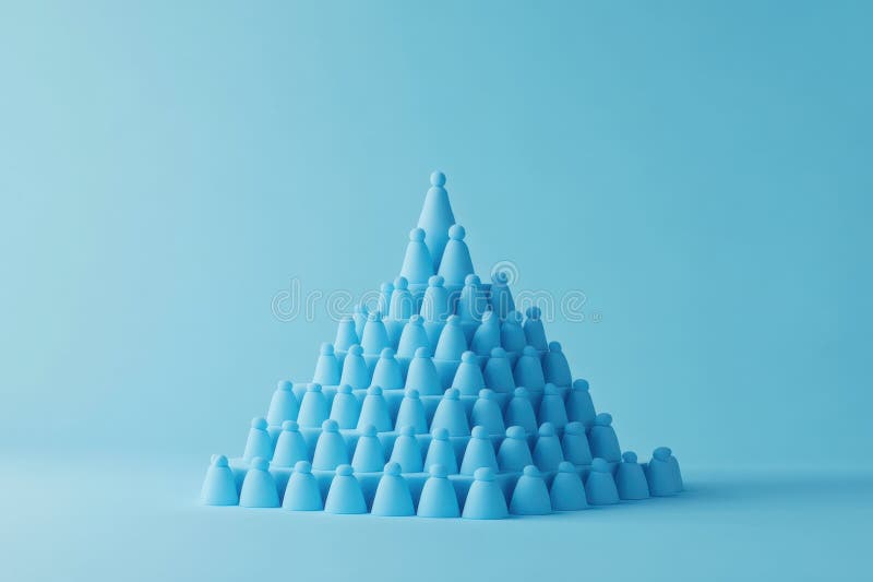 White Human Figurines Standing on Horizontal Levels Forming a Pyramid ...