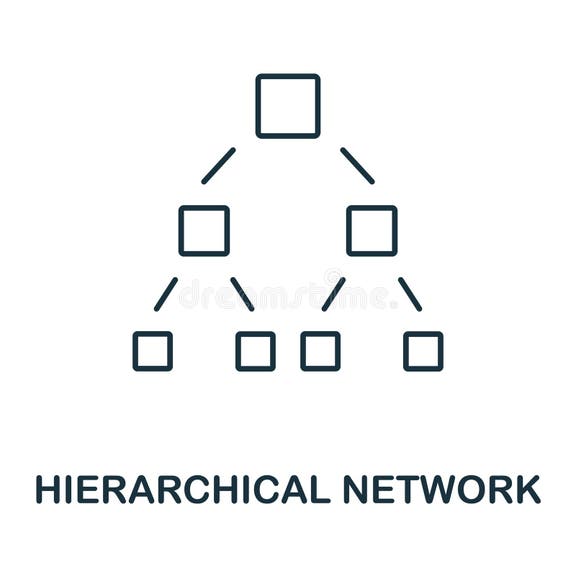 Hierarchical Network Line Icon. Element Sign from Networking Collection. Hierarchical Network ...