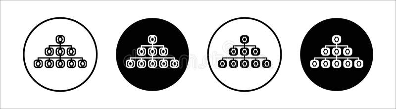 Hierarchical Order Flat Line Icon Set. Hierarchical Order Thin Line ...