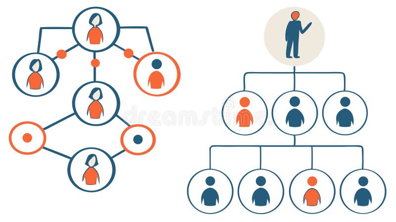 Hierarchical Chart Flat Design, Organizational Structure, Flowchart, Vector Illustration ...