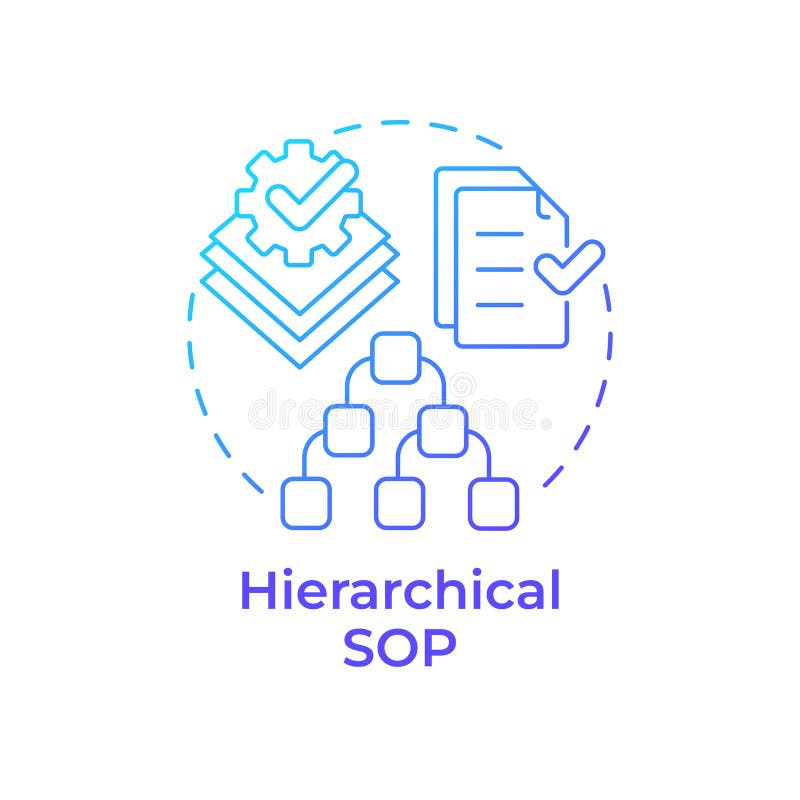 Hierarchical Sop Blue Gradient Concept Icon Stock Illustration ...