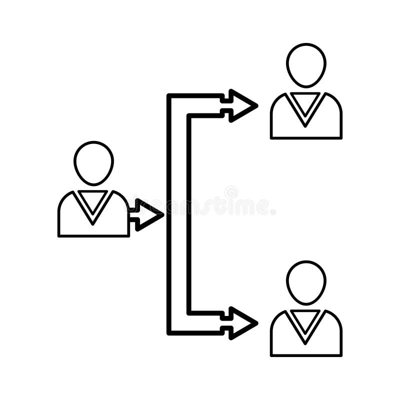 Hierarchical Structure Icon in Line Style Stock Vector - Illustration ...