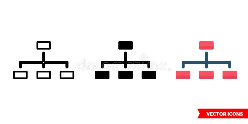 Hierarchical Structure Icon of 3 Types. Isolated Vector Sign Symbol ...