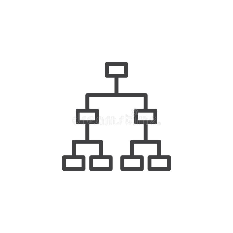 Outline Hierarchical Structure Vector Icon. Isolated Black Simple Line ... Outline Hierarchical Structure Vector Icon. Isolated Black Simple Line ...