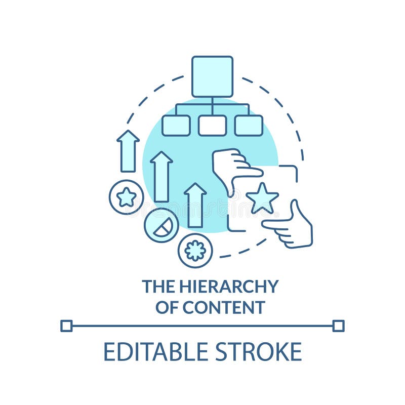Hierarchy of Content Turquoise Concept Icon Stock Vector - Illustration ...
