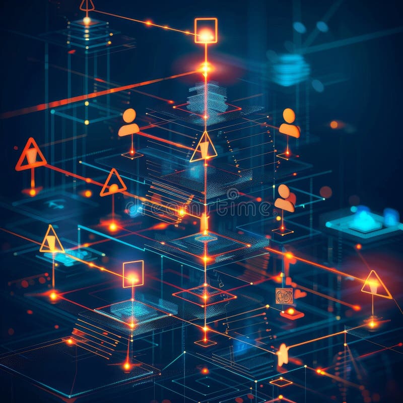 Hierarchy of Digital Corporate Structure Stock Illustration ...