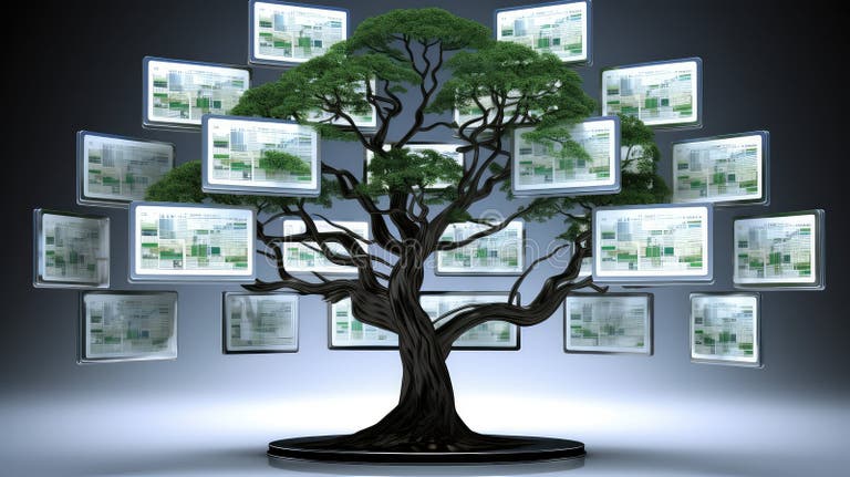 Hierarchy File Tree Structure Stock Illustration - Illustration of tree ...