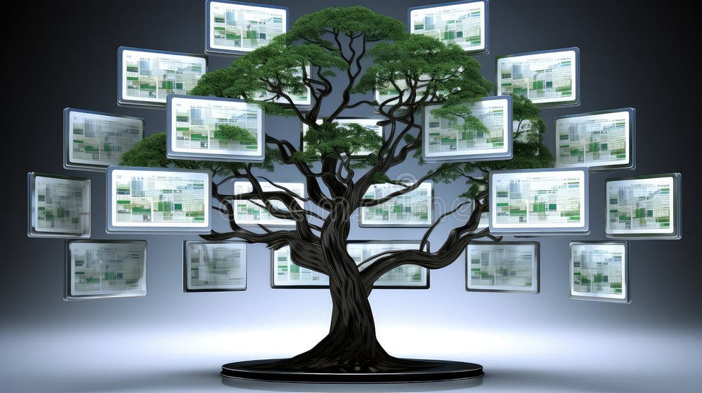 Hierarchy File Tree Structure Stock Illustration - Illustration of tree ...