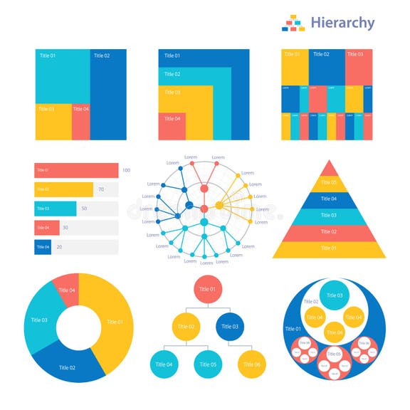 Hierarchy Infographic Chart Design Template Set Stock Vector ...
