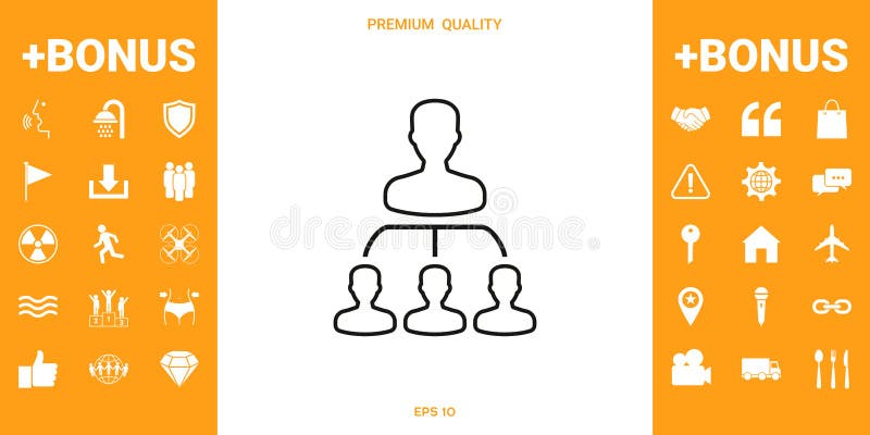 Hierarchy - line icon stock vector. Illustration of leadership - 123539361
