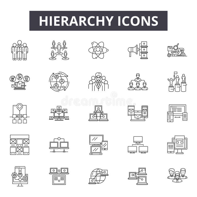Hierarchy Line Icons, Signs, Vector Set, Outline Illustration Concept ...