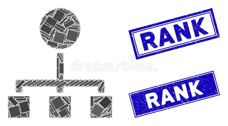 Hierarchy Mosaic and Scratched Rectangle Rank Stamp Seals Stock ...
