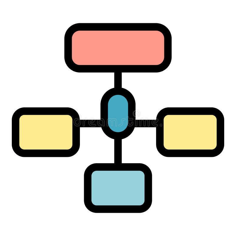 Hierarchy Network Icon Color Outline Vector Stock Vector - Illustration ...