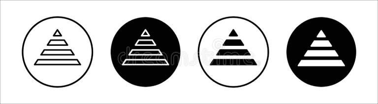 Hierarchy Pyramid Flat Line Icon Set. Hierarchy Pyramid Thin Line ...