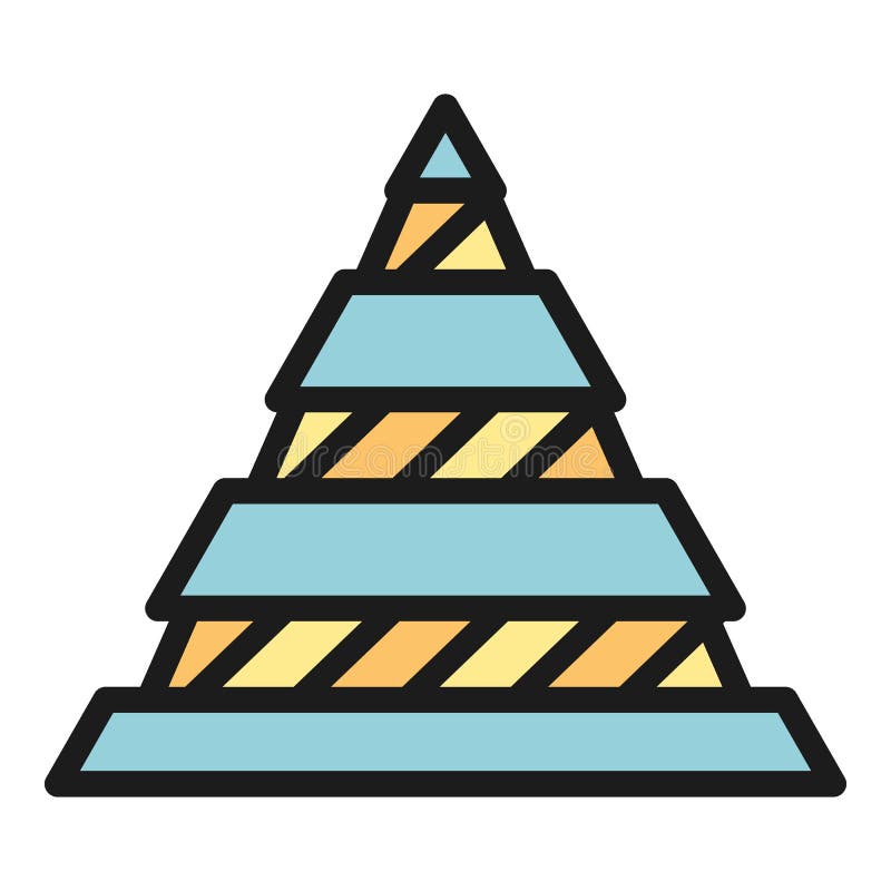 Hierarchy Pyramid Icon Color Outline Vector Stock Vector - Illustration ...