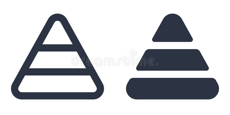 Hierarchy, Pyramid, or Stack Simple Icons Set Designed in Filled and ...