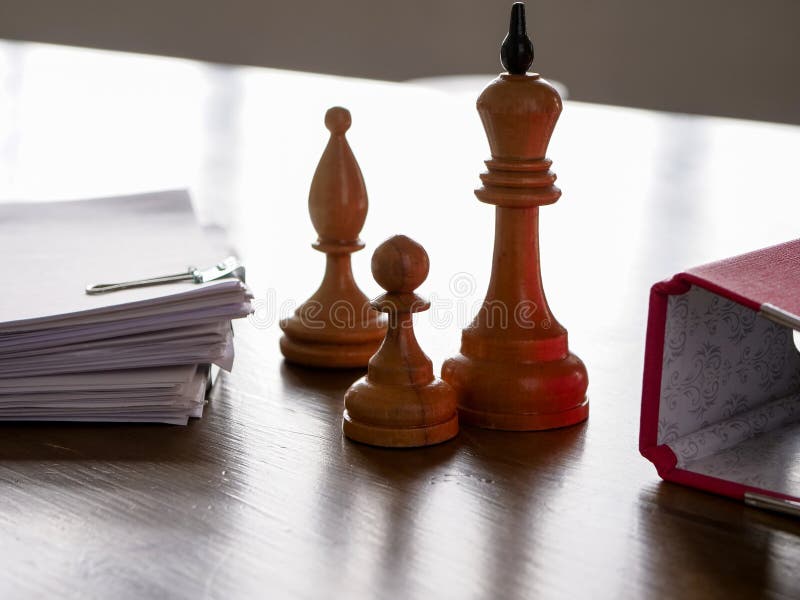Hierarchy and Succession Planning. Chess Pieces on the Office Table ...