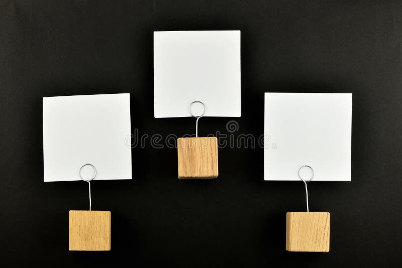 Hierarchy, Three Paper Notes with Holders Black for Presentation Stock ...