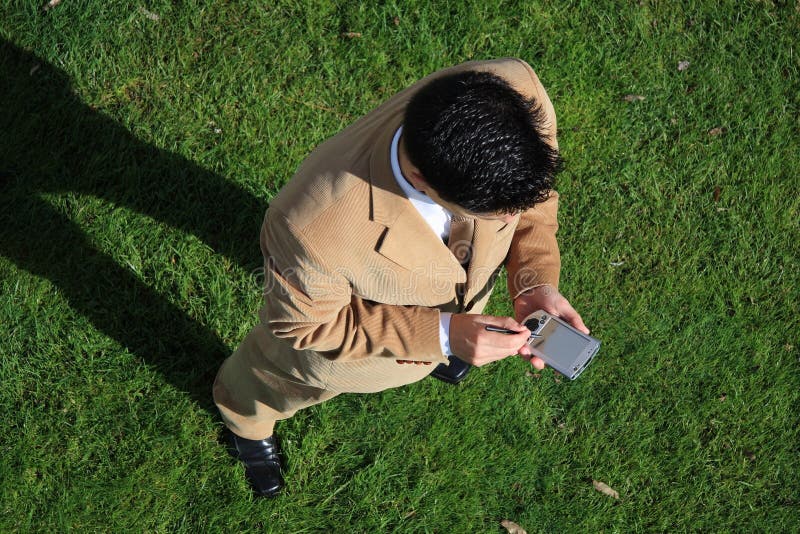 Hierboven - PC van de Zak stock afbeelding. Image of gras - 5123113